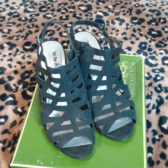 Coach and Four | Shoes | Coach And Four Black Heeled Shoes With Modern ...